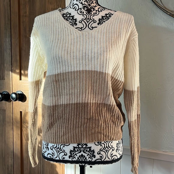 Poof Apparel | Sweaters | Nwt Deep V Back Sweater | Poshmark